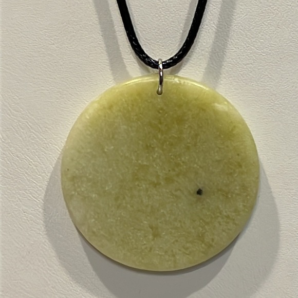 Jewelry | Natural Lemon Jade Round Pendant Necklace | Poshmark